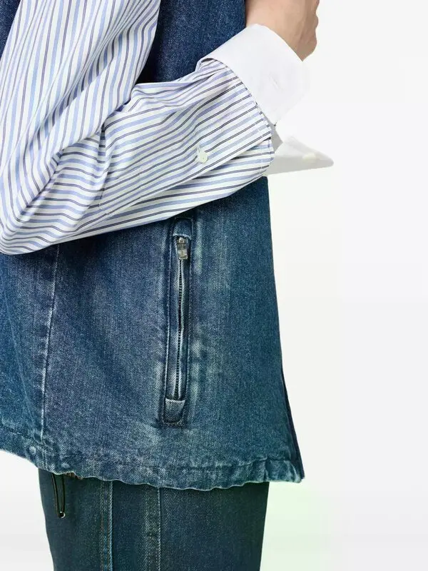 Miu Miu Cashmere Denim Blouson Vest - Blue