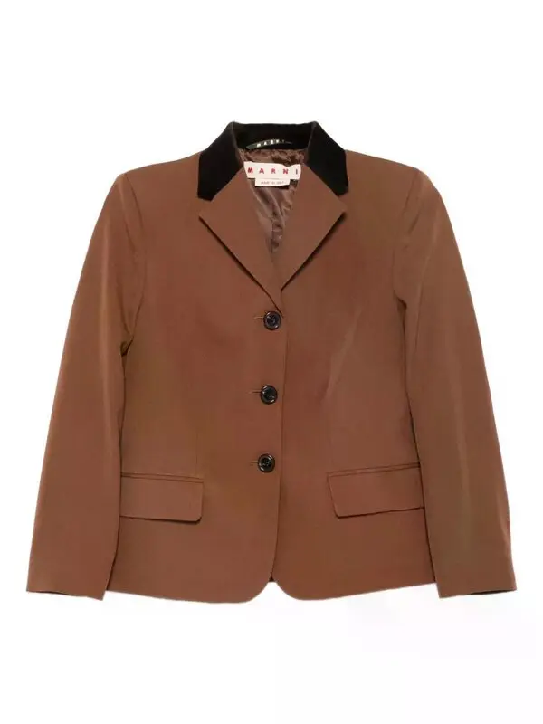 Marni Button Blazer With Velvet Collar