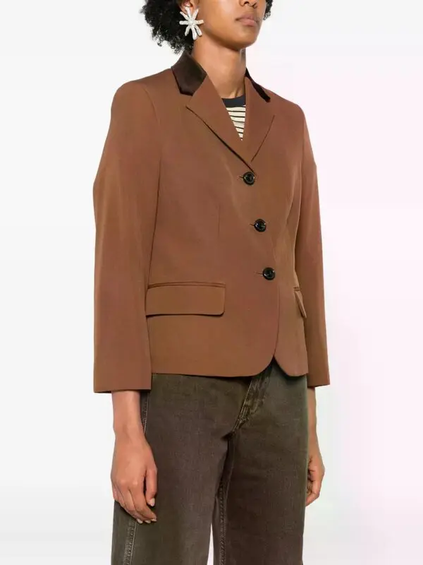 Marni Button Blazer With Velvet Collar
