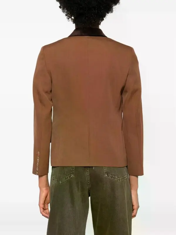 Marni Button Blazer With Velvet Collar