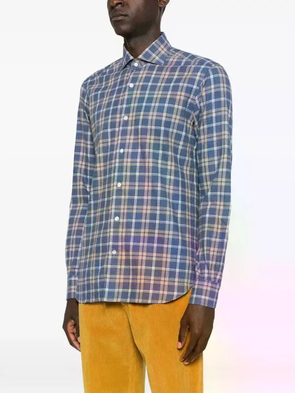 BARBA NAPOLI Checked Long-sleeved Shirt