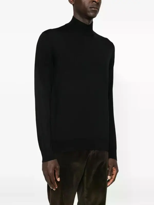 Corneliani Long-sleeve Wool Sweater - Black