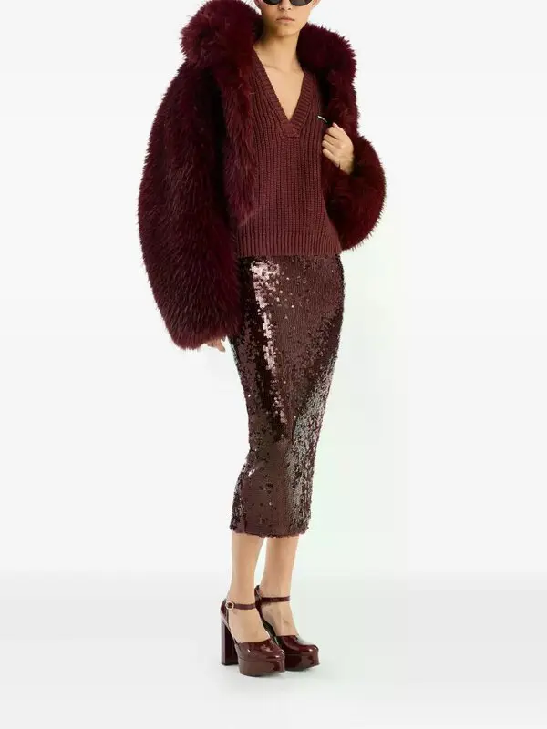 ROTATE BY BIRGER CHRISTENSEN Sequin-embellished Pencil Skirt