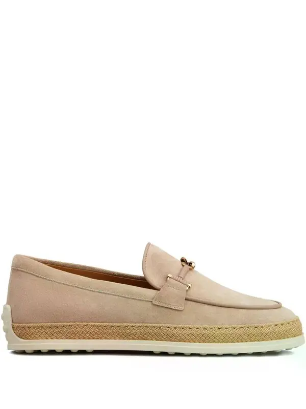 TOD'S Suede Leather Loafers - Neutrals