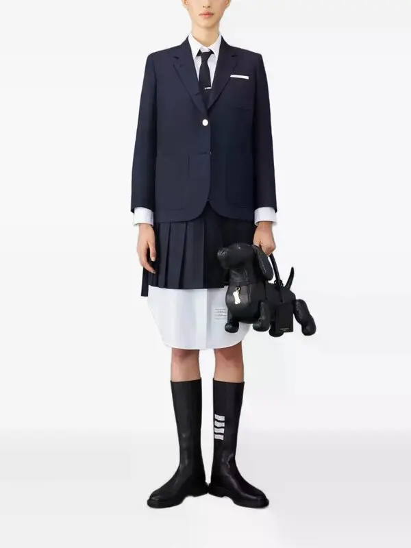 Thom Browne Twill Blazer With Gold-button Detail