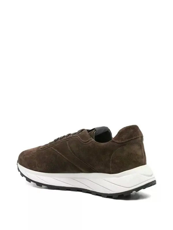 Corneliani Suede Lace-up Sneakers - Brown