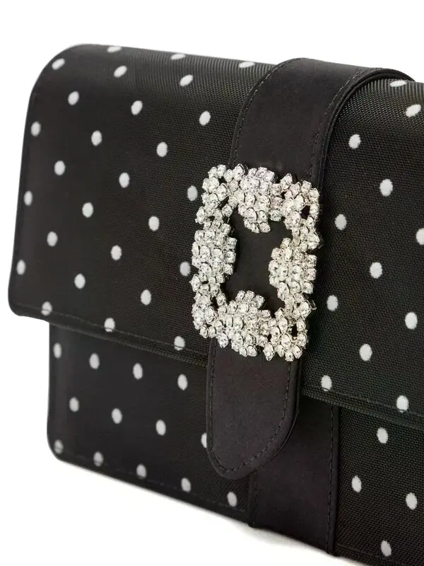 Manolo Blahnik Capri Polka-dot Clutch - Black