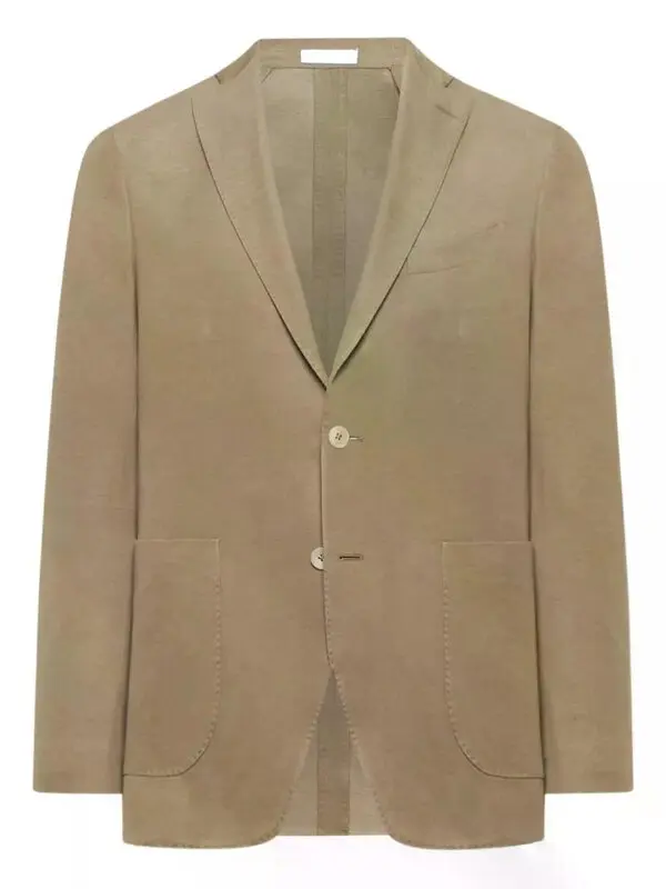 Boglioli Single-breasted Patch-pocket Blazer - Neutrals