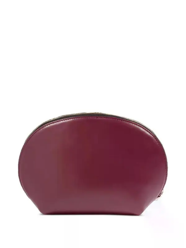 LANCEL Curved Leather Pouch - Red