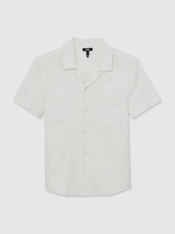 Paige Tonal-stripe Cuban-collar Shirt