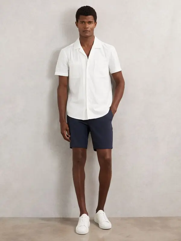 Paige Tonal-stripe Cuban-collar Shirt