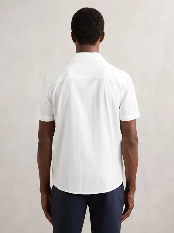 Paige Tonal-stripe Cuban-collar Shirt