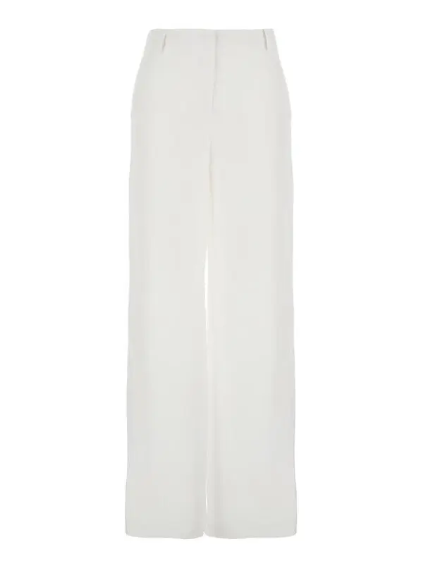 PLAIN Wide-leg Linen Pants - White
