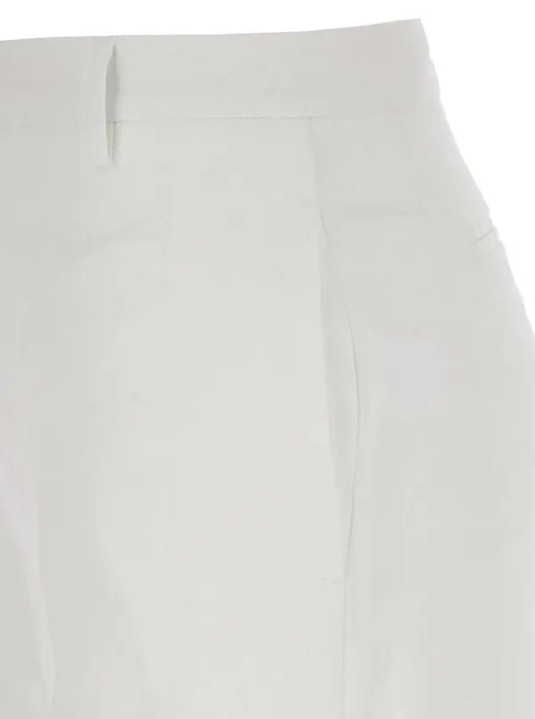 PLAIN Wide-leg Linen Pants - White