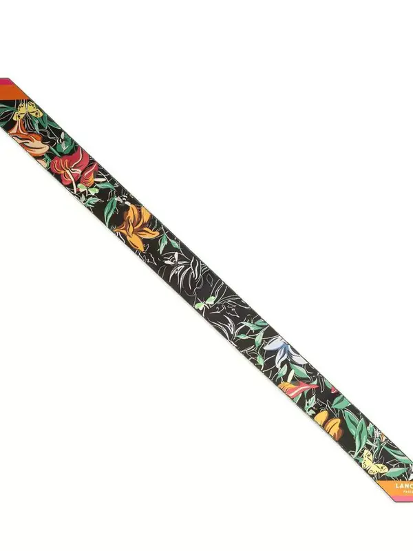 LANCEL Floral-motif Silk Headband - Black