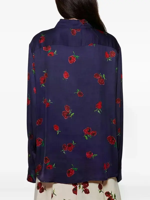 Khaite Rose-print Button-down Shirt