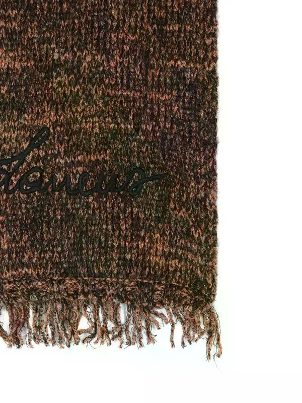 LANEUS Embroidered Fringed Scarf