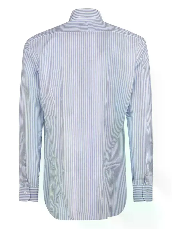 BARBA NAPOLI Striped Long-sleeve Shirt - Blue