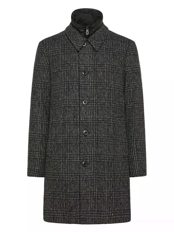 Peuterey Check-pattern Single-breasted Coat
