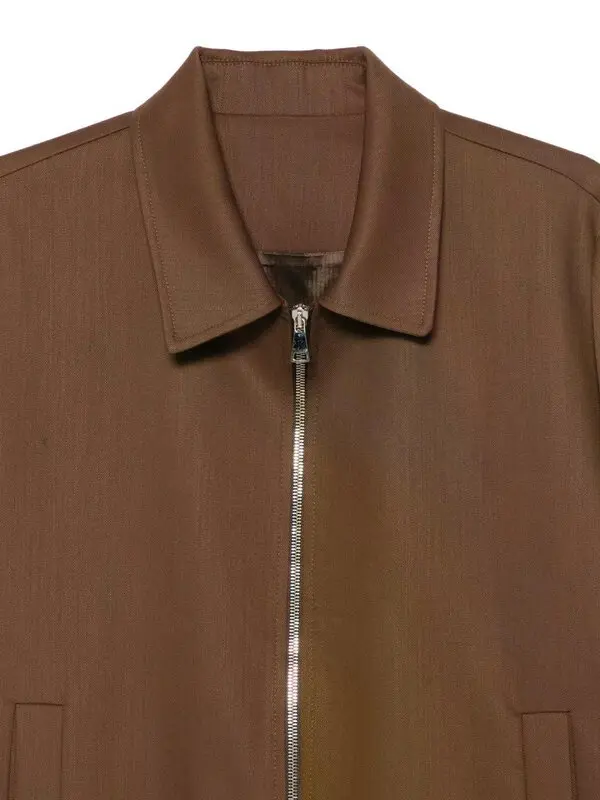 COSTUMEIN Zip-front Shirt Jacket - Brown