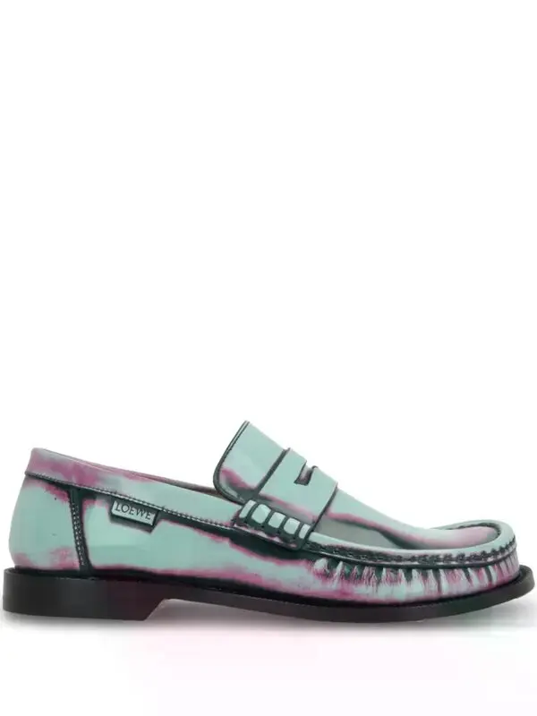 Loewe Leather Penny Loafers - Blue