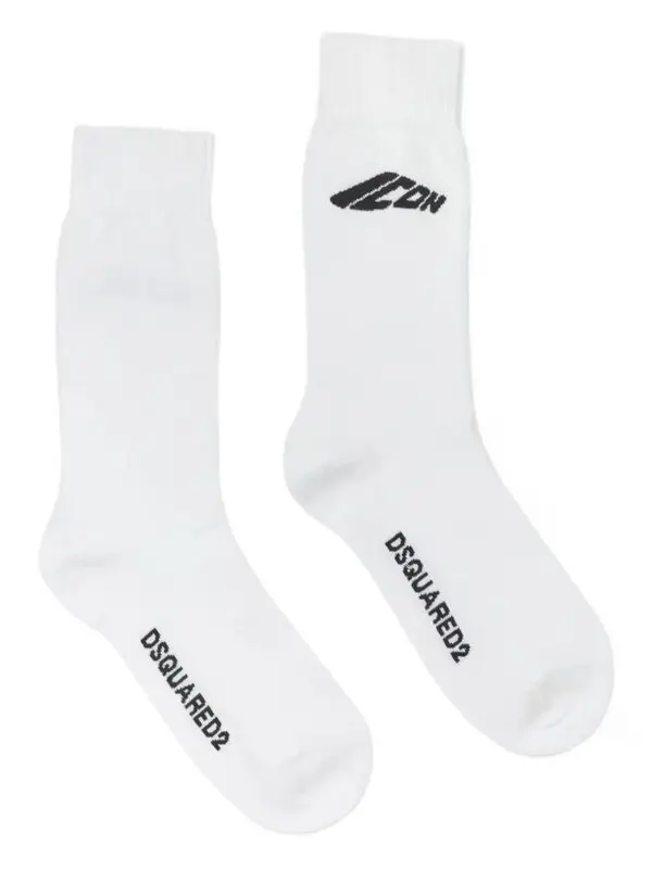 Dsquared2 Embroidered Logo Socks - White