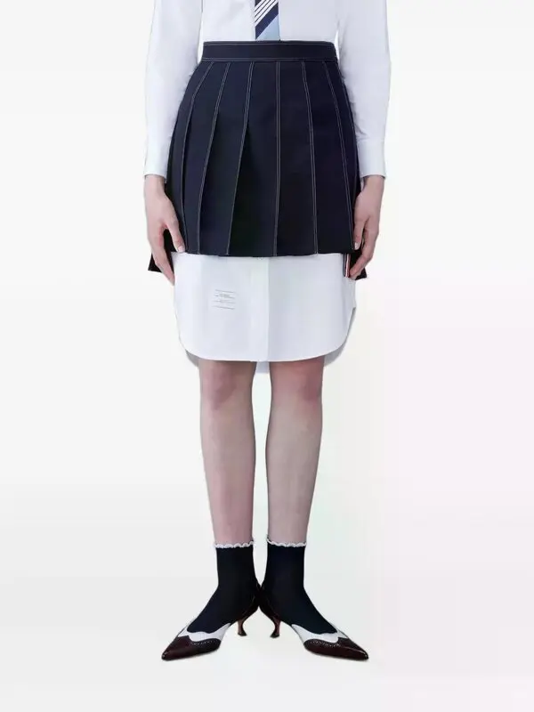 Thom Browne Pleated Mini Skirt - Blue