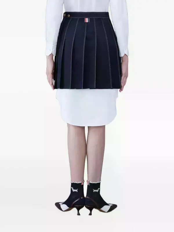 Thom Browne Pleated Mini Skirt - Blue
