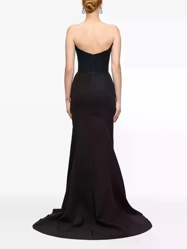 V:PM ATELIER Strapless Fishtail Maxi Dress - Black