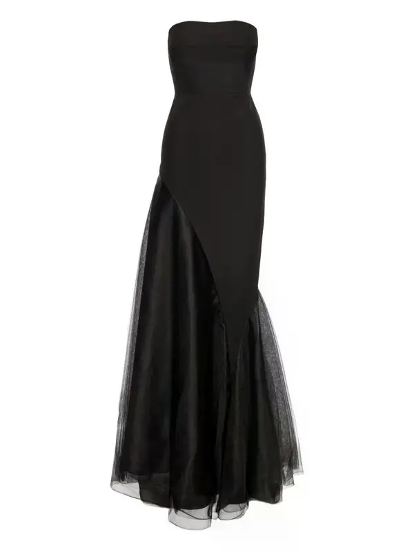 V:PM ATELIER Strapless Fishtail Maxi Dress - Black