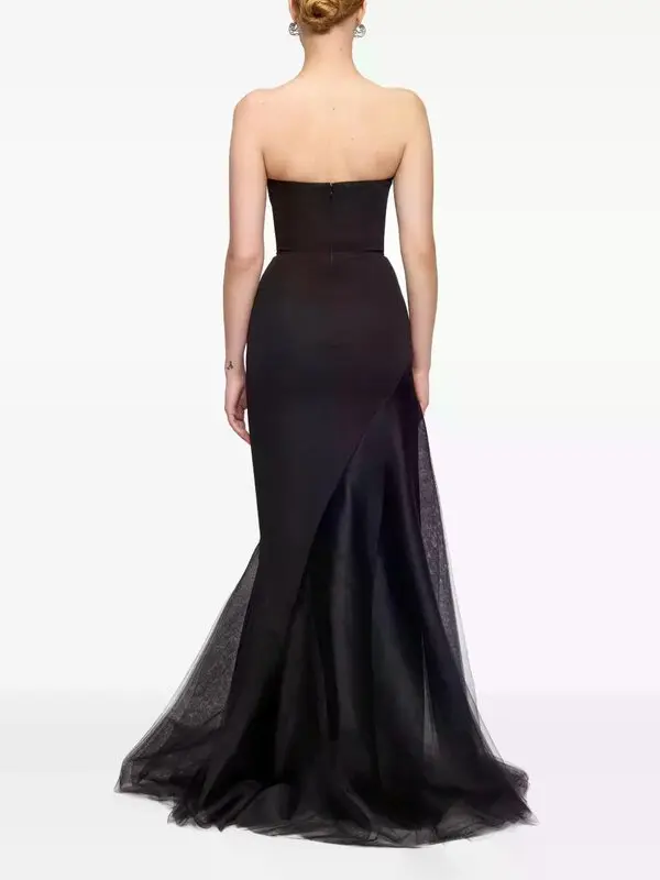 V:PM ATELIER Strapless Fishtail Maxi Dress - Black
