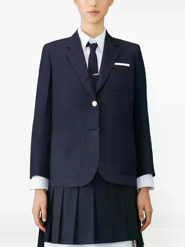 Thom Browne Twill Blazer With Gold-button Detail