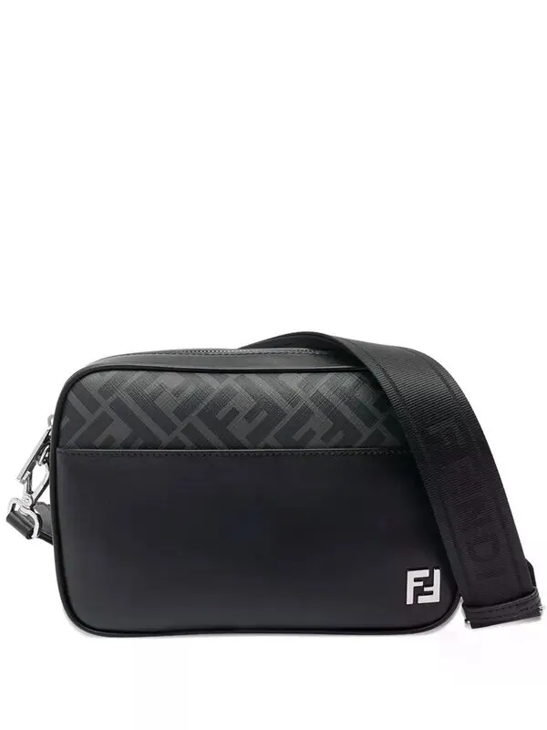 Fendi Ff-logo Zip Bag - Black