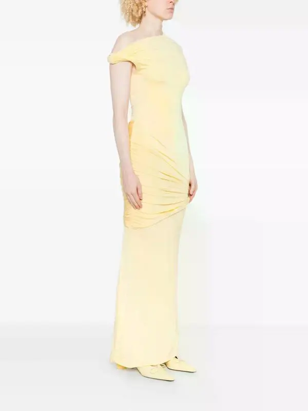 Paris Georgia Pascal Asymmetrical Draped Dress - Yellow