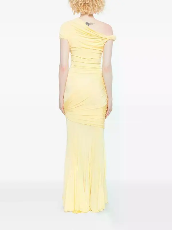Paris Georgia Pascal Asymmetrical Draped Dress - Yellow