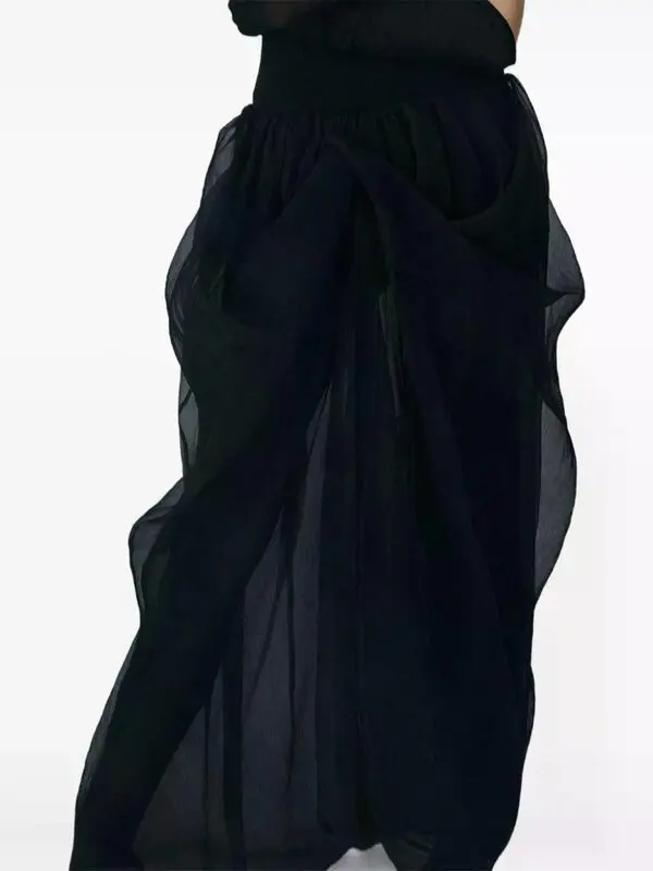 Magda Butrym Draped Ruffled Long Skirt