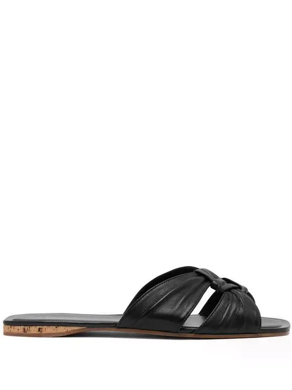 THE ROW Knot-detail Leather Sandals - Black