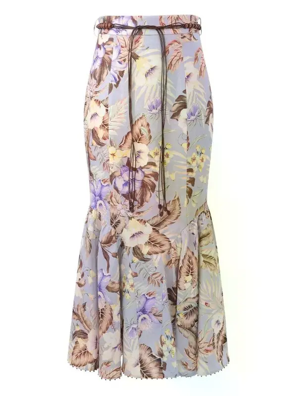 Zimmermann Floral-print Flared Midi Skirt