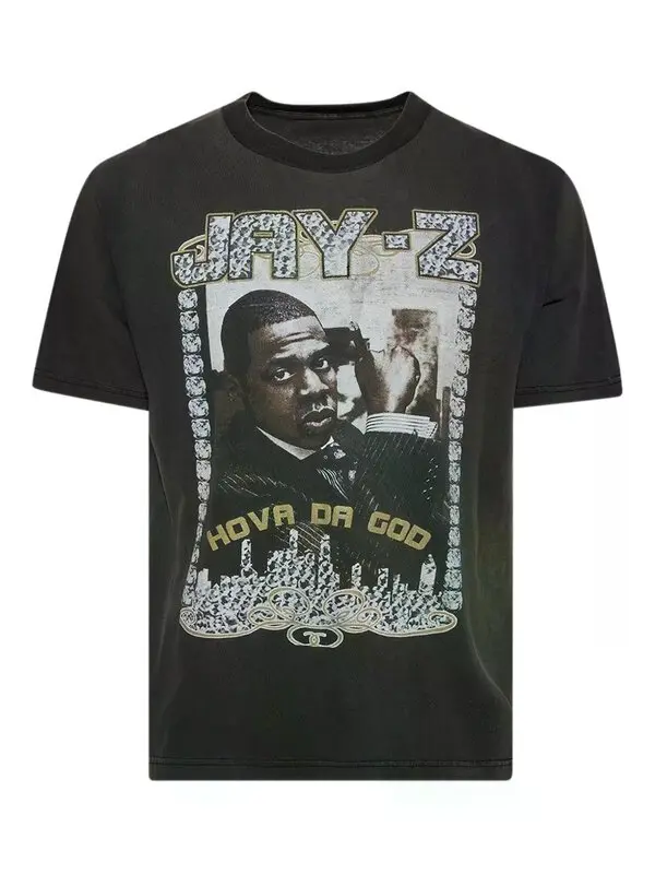EARTHLING VIP Jay-z Portrait Cotton T-shirt - Black