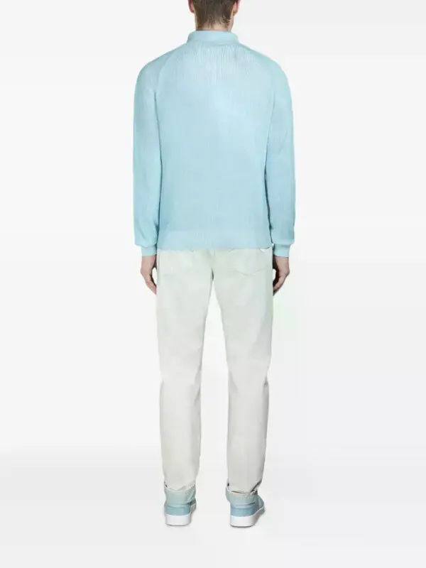 MOORER Ribbed Zip-neck Sweater