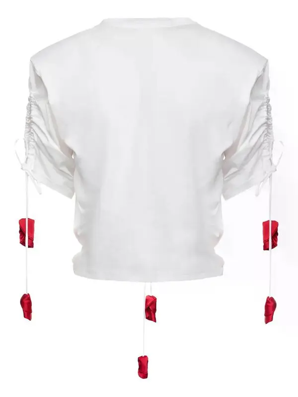 ANA RADU Drawstring-detail Rose-embellished Top