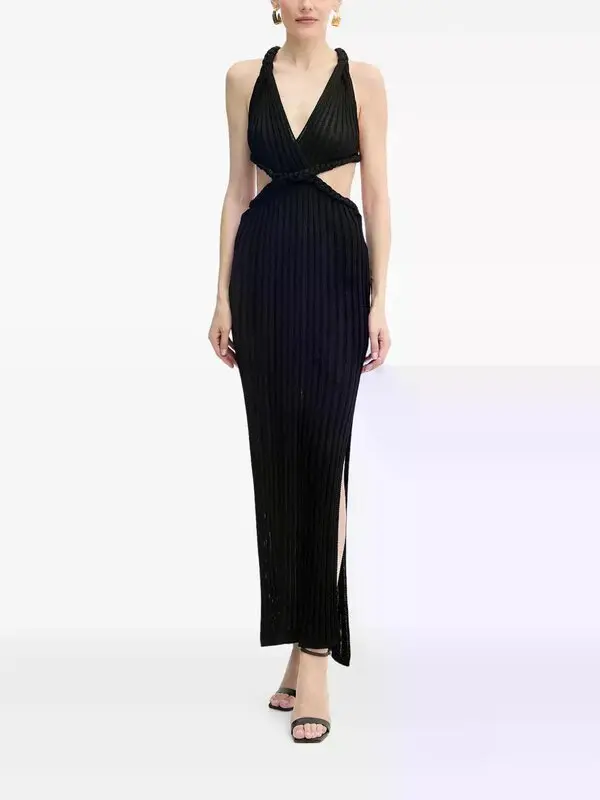 Guess Braided-Detail Cut-Out Maxi Dress - Black