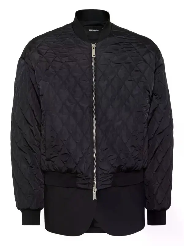 Dsquared2 Quilted Zip-up Bomber Jacket