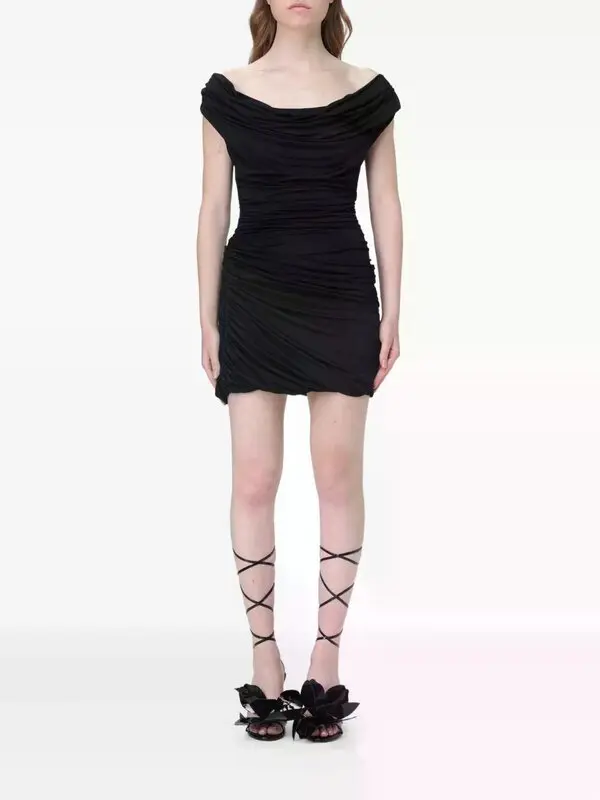 Magda Butrym Cowl-neck Draped Mini Dress