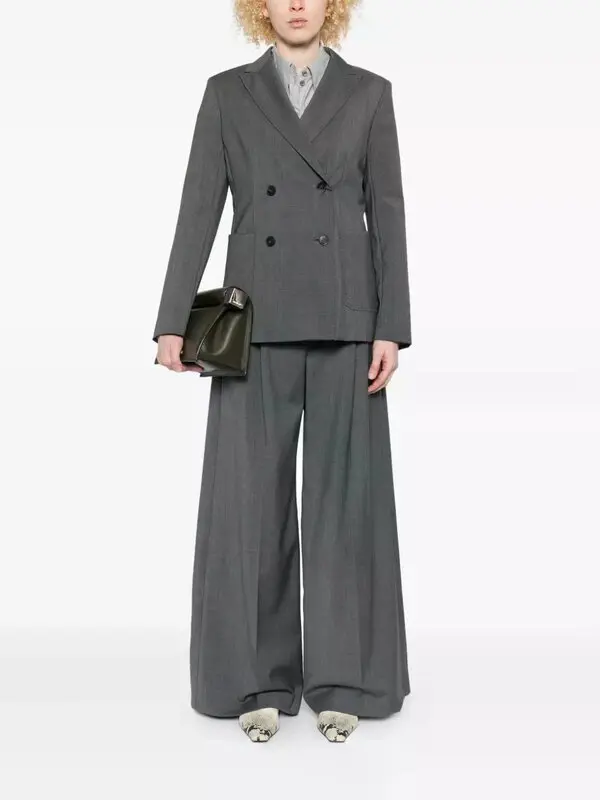 Max Mara Pleated Wide-leg Trousers - Grey