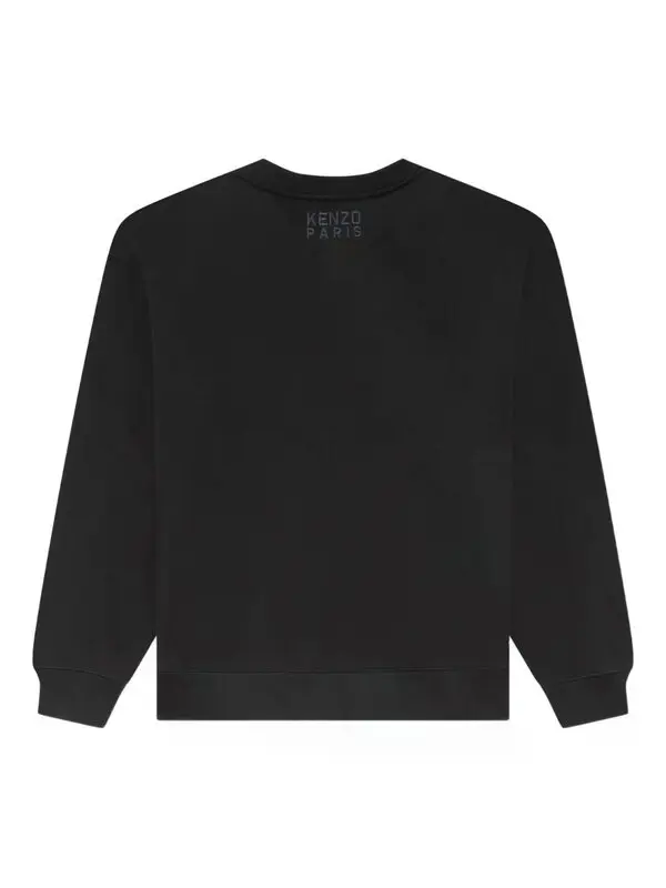 Kenzo Crew-neck Sweatshirt With 'happy Tiger' Embroidery - Black