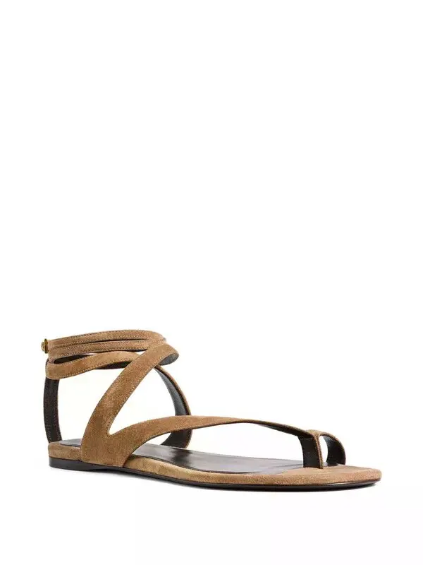 Khaite Aimee Ankle-wrap Sandals - Neutrals
