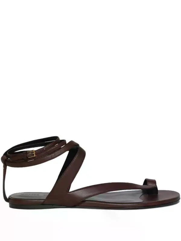 Khaite Aimee Ankle-wrap Leather Sandals