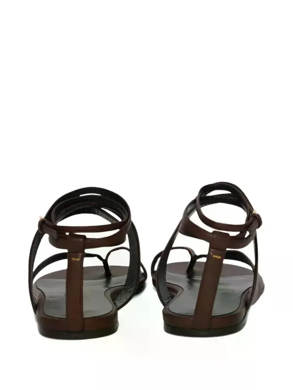 Khaite Aimee Ankle-wrap Leather Sandals
