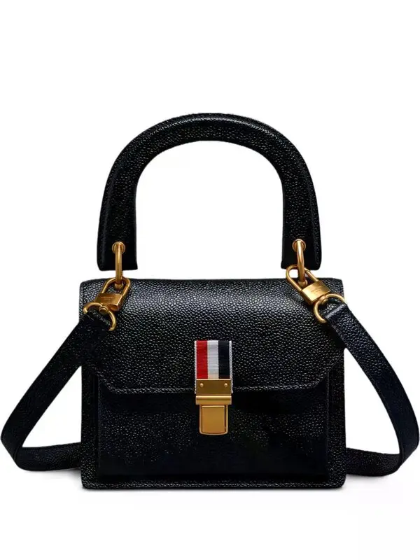 Thom Browne Pebble-grain Leather Tote - Black